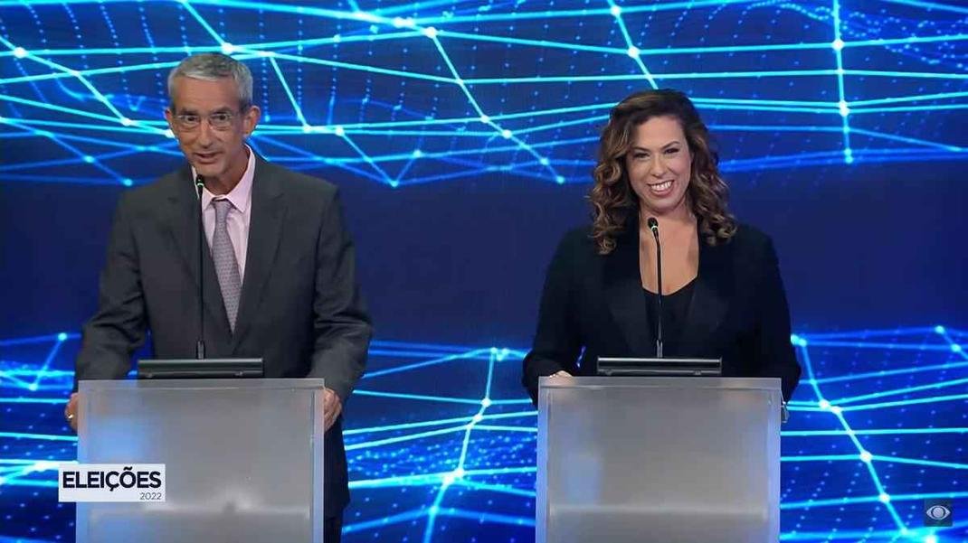 Imagens do debate entre candidatos a presidente na Band -Estado de Minas