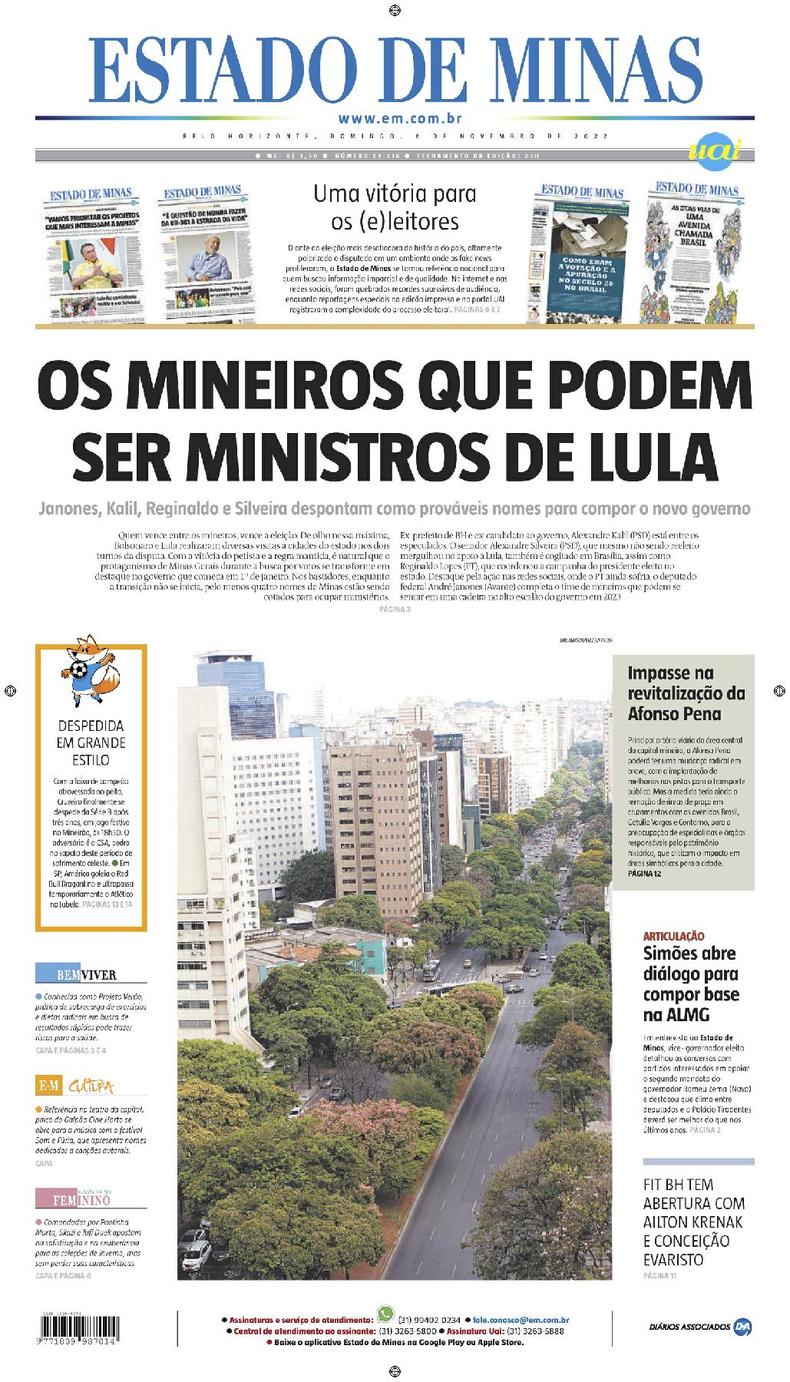 Confira A Capa Do Jornal Estado De Minas Do Dia 06 11 2022