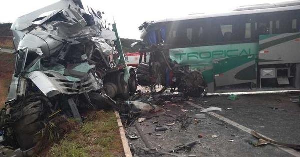 Batida entre carreta e ônibus deixa duas pessoas mortas na BR-251, em Minas - Gerais - Estado de ...