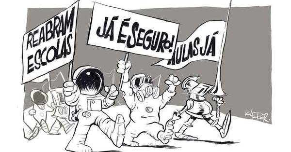 Reabram escolas... - Charge - Estado de Minas